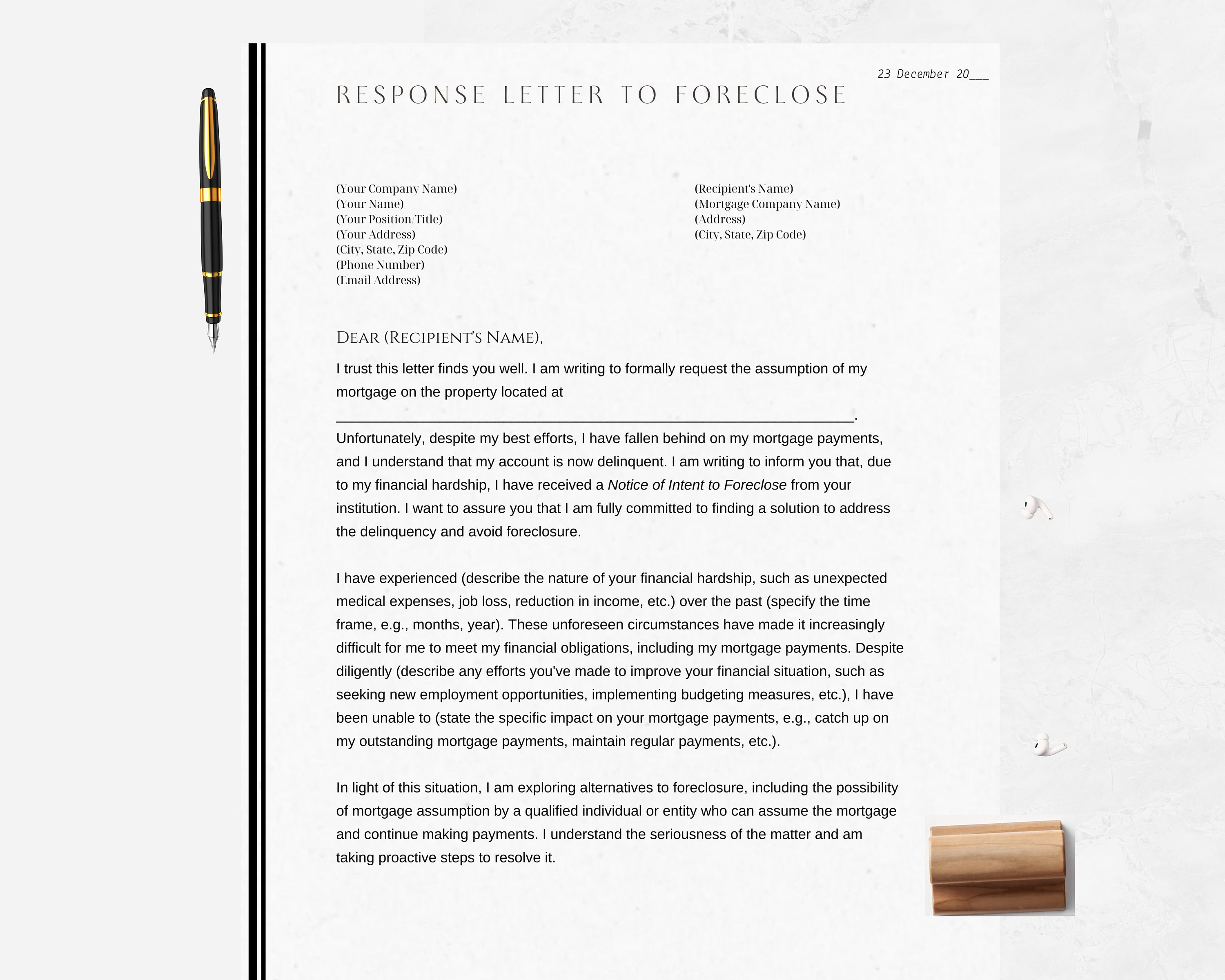 Response Letter to Foreclosure,mortgage Delinquency Letter,foreclosure ...