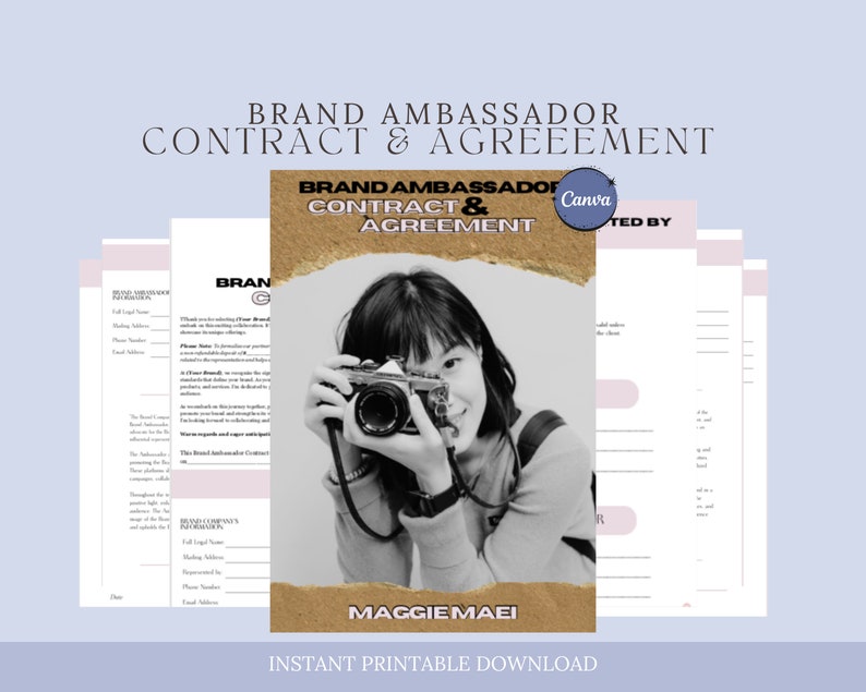 Brand Ambassador Agreement, Brand Ambassador Business Contract Template ...