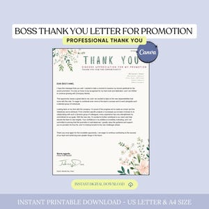 Boss Thank You Letter for Promotion Template,thank You for Promotion ...