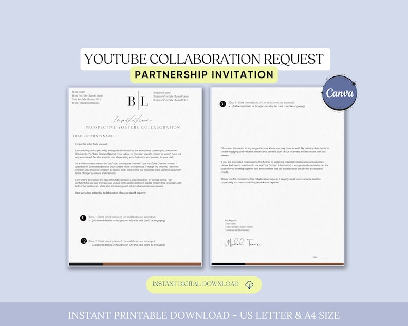 Youtube Collaboration Request Letter, Invitation for Influencer Partnership Collaboration ...