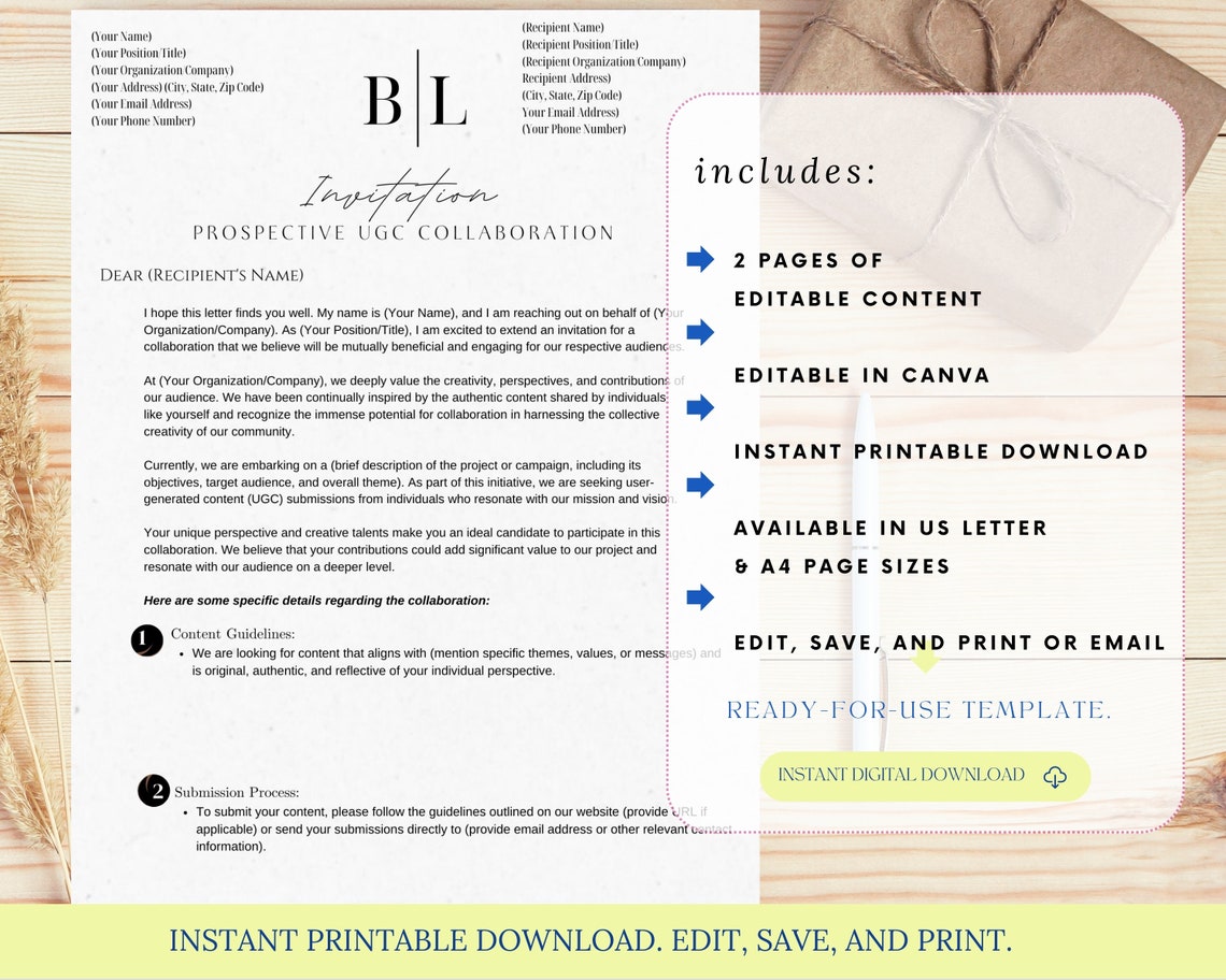 UGC Collaboration Request Letter From Company Letter, Invitation for ...