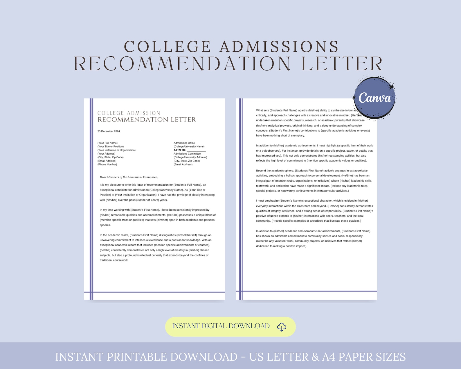 College Admission Recommendation Letter, University Recommendation ...