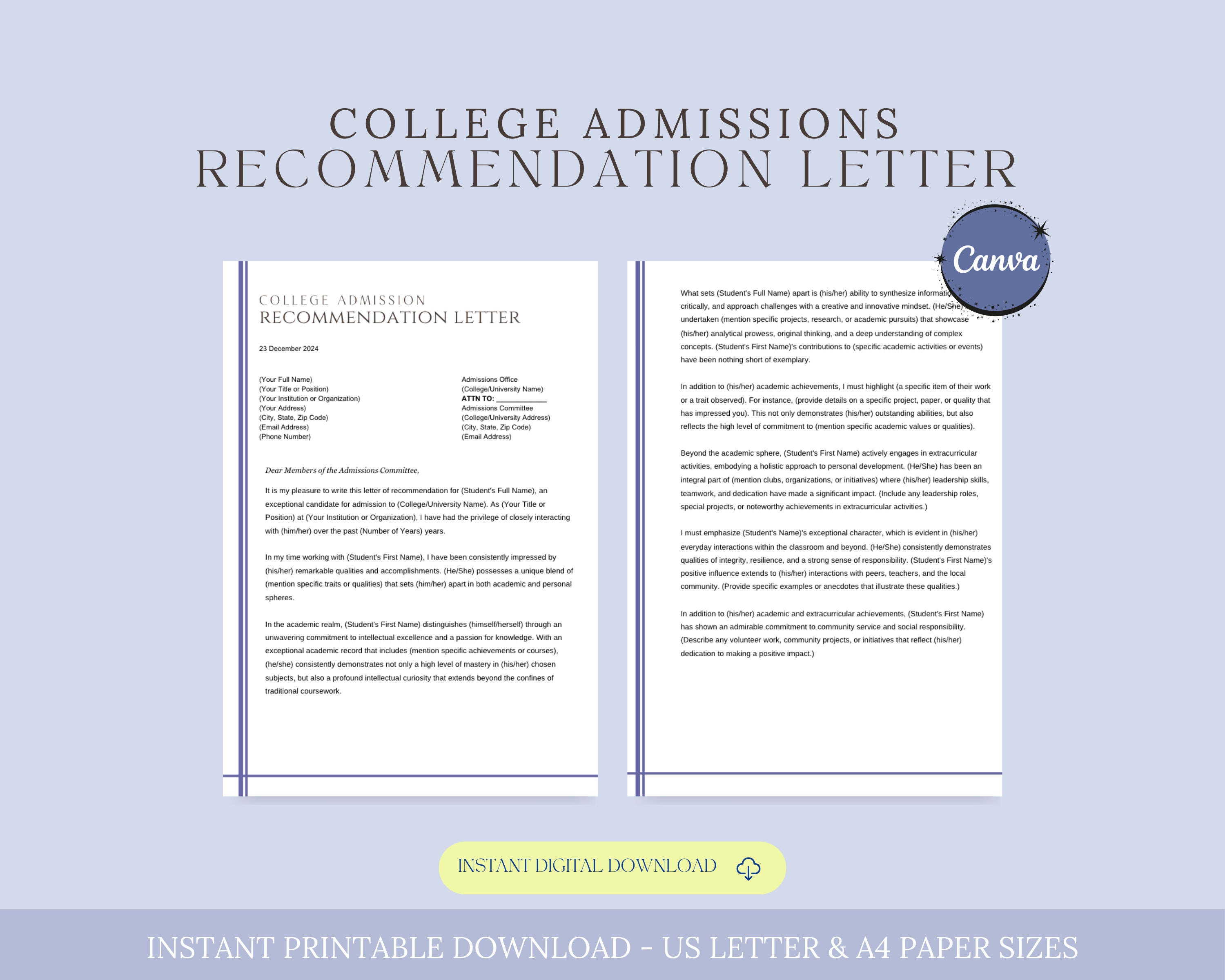 College Admission Recommendation Letter, University Recommendation ...