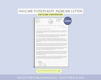 Childcare Rate Increase Letter Template, Daycare Rate Increase Letter ...