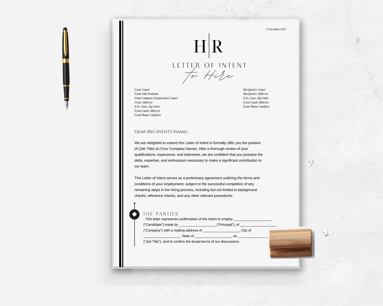 Letter of Intent to Hire Template, Employment Offer Letter, Job Offer ...