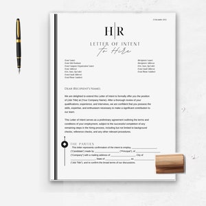 Letter of Intent to Hire Template, Employment Offer Letter, Job Offer ...