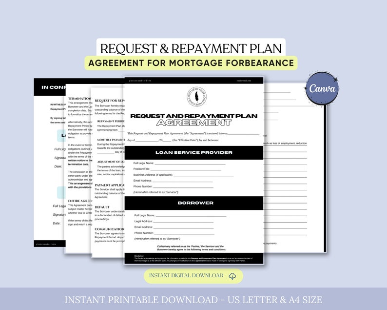 Request and Repayment Plan for Mortgage Agreement,mortgage Forbearance ...