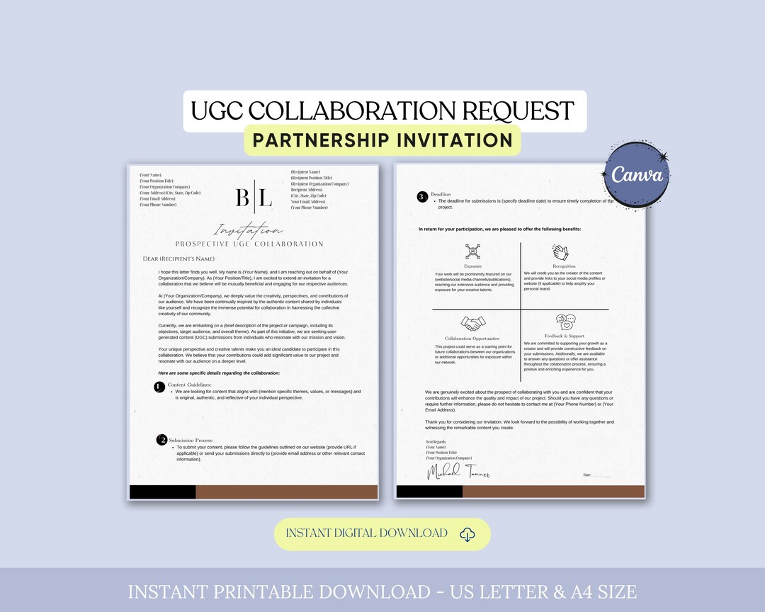UGC Collaboration Request Letter From Company Letter, Invitation for ...