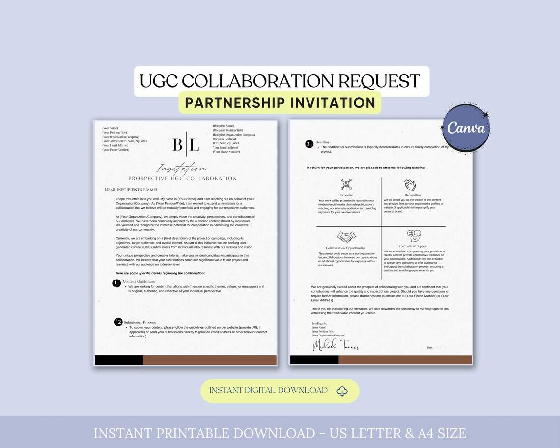 UGC Collaboration Request Letter From Company Letter, Invitation for ...
