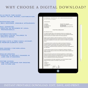 Notice of Repossession, Car Repossession, Notice of Repossession Letter ...