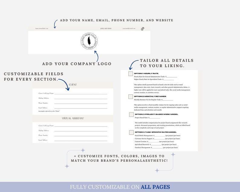 Virtual Assistant Contract Template, Virtual Assistant Service ...