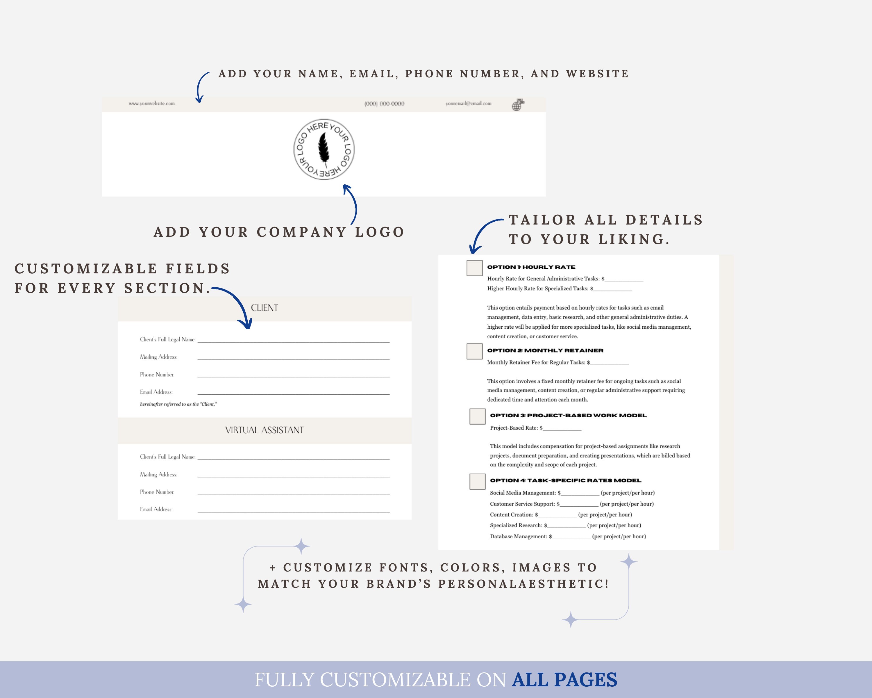 Virtual Assistant Contract Template, Virtual Assistant Service ...
