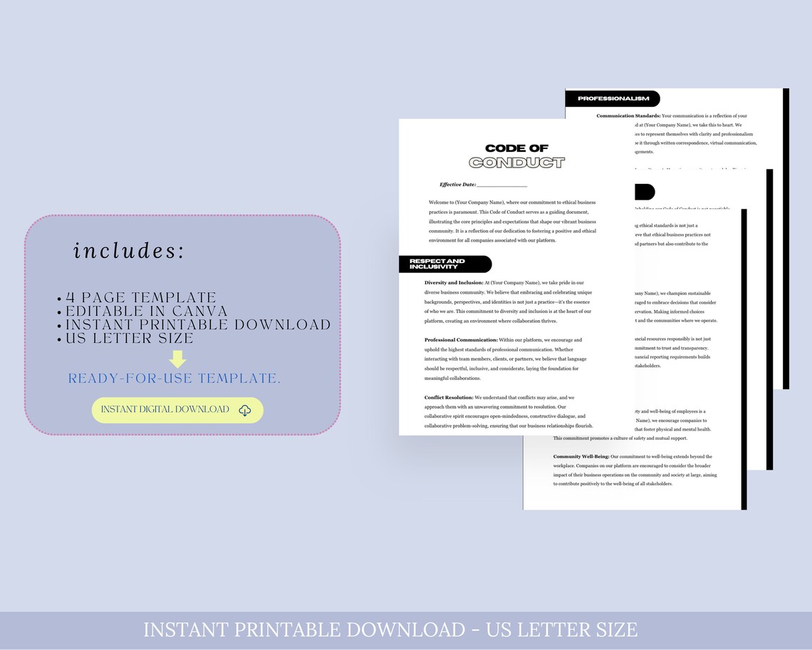 Code of Conduct Template, Nonprofit Ethics, Board of Directors, New ...