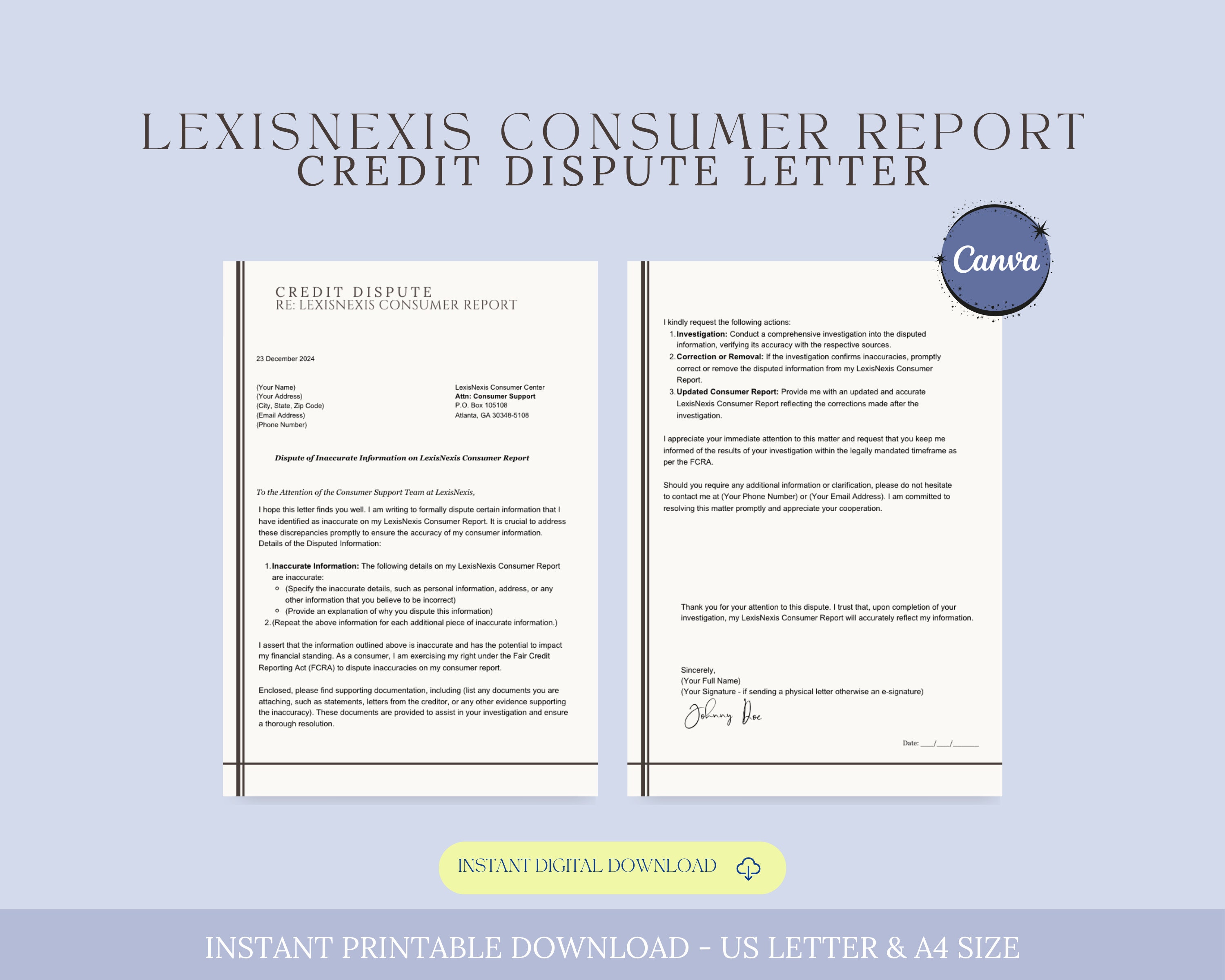 Credit Dispute Lexisnexis Consumer Report Letter, Lexisnexis Removal ...