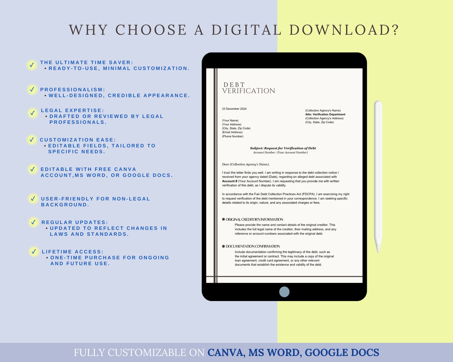 Debt Verification Letter Template, Credit Verification Letter, Loan ...