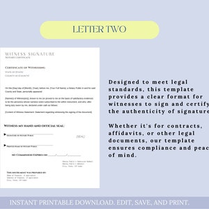 Set of 4 Notarial Certificates,witness Signature Notary,acknowledgement ...