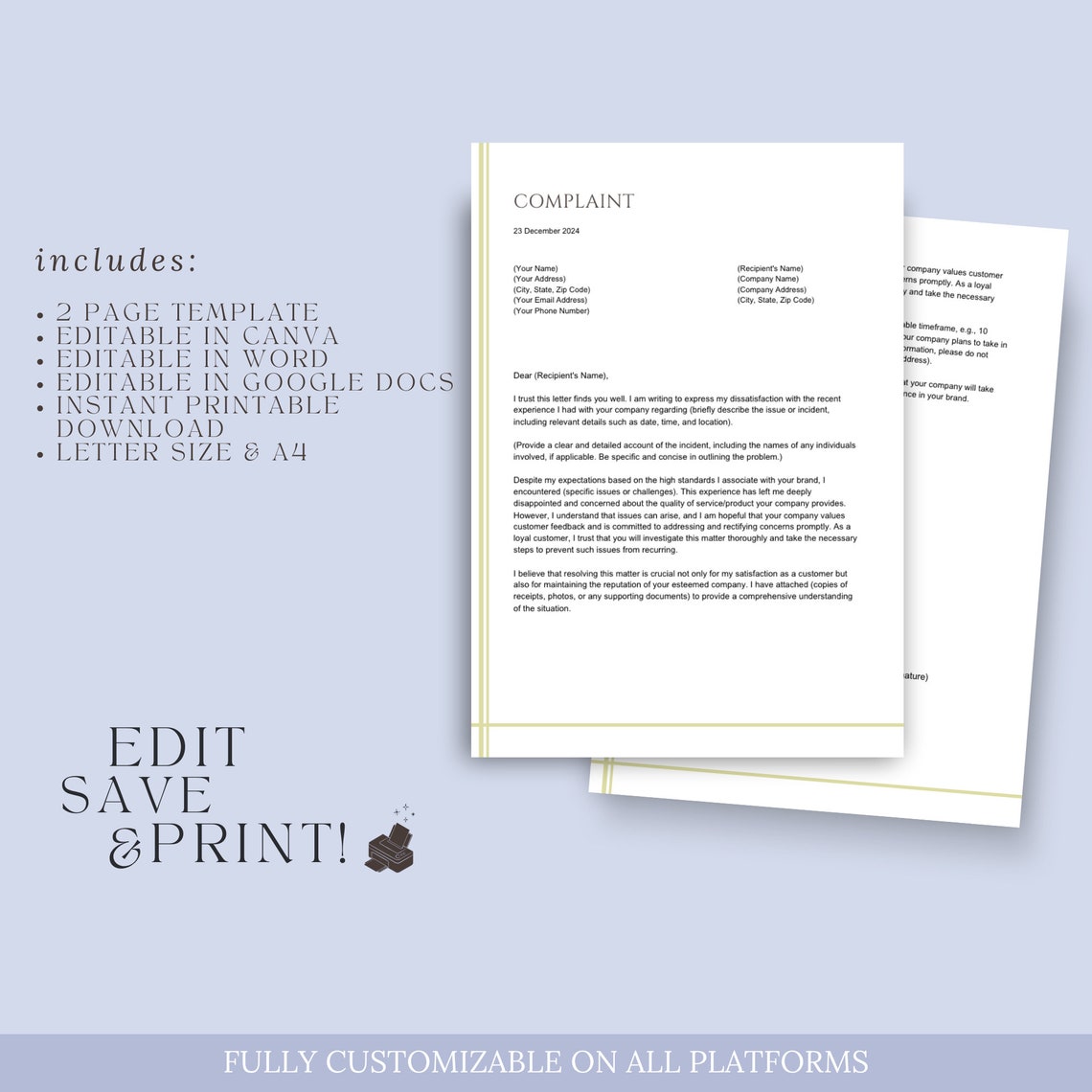 Complaint Letter, Formal Complaint Letter, Letter of Complaint ...