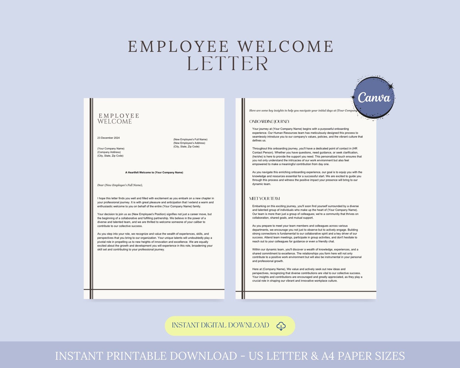 New Employee Welcome Letter, New Employee Welcome Letter Template, New ...