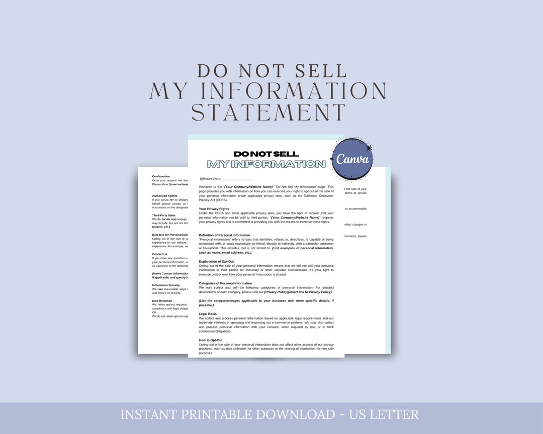 Do Not Sell My Information Statement,privacy Policy, Web Security ...
