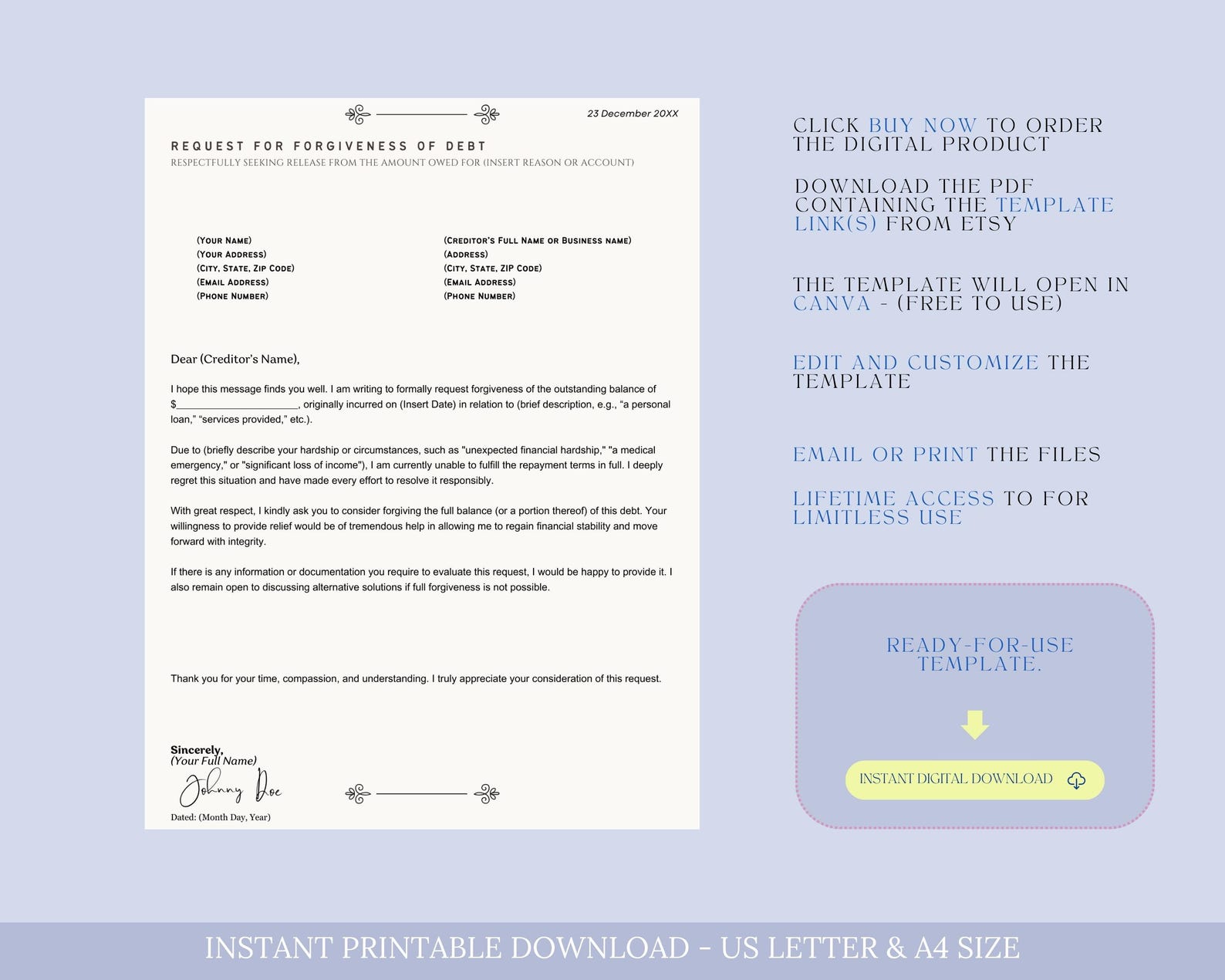 Debt Forgiveness Letter Template, Debt Forgiveness Request Letter ...