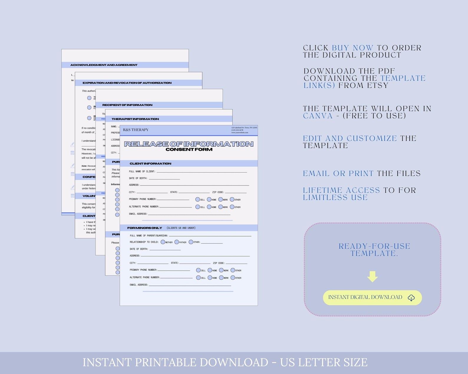 Release of Information (ROI) Consent Form Template for Private Practice ...