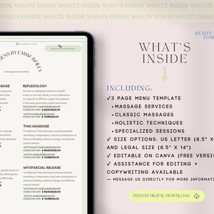 Custom Massage Therapy Price List Design Templates, Custom Massage Menu ...