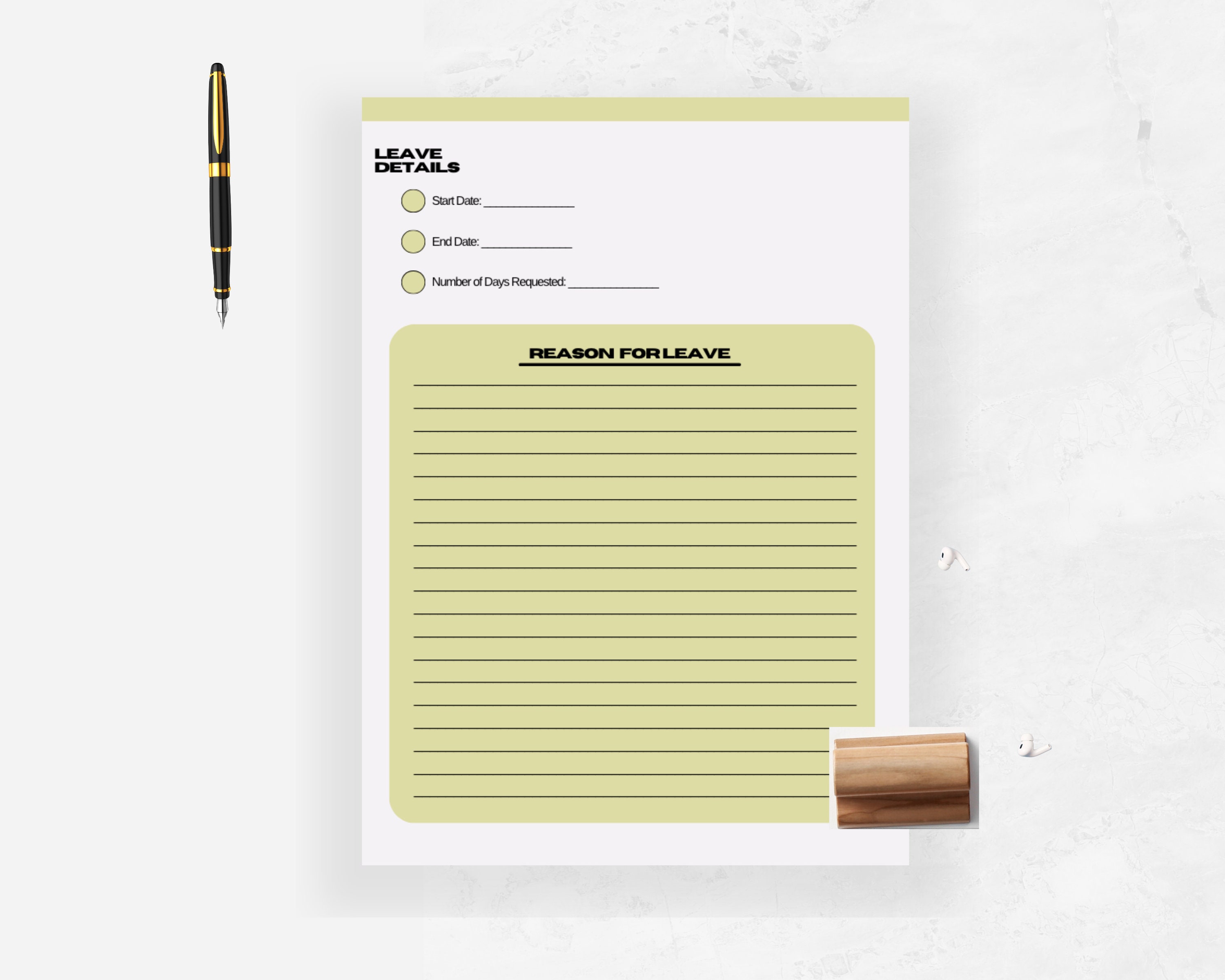Employee Time-off Request Template, Editable Vacation Request Form ...