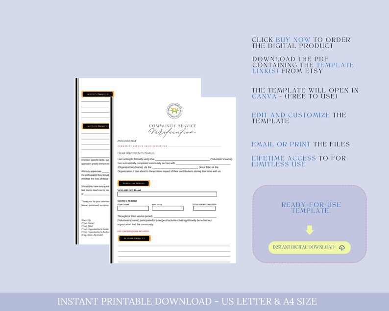 Editable Community Service Verification Letter Template, Community ...