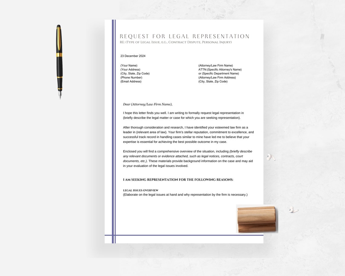 Request for Legal Representation Letter Template, Legal Representation ...