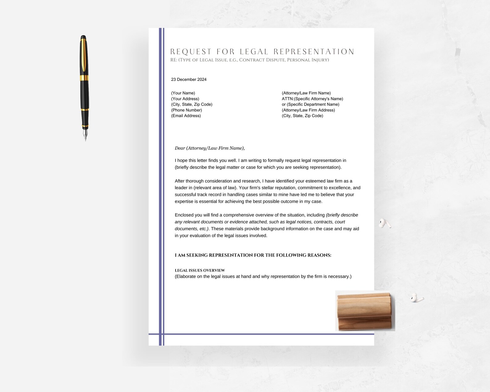 Request for Legal Representation Letter Template, Legal Representation ...
