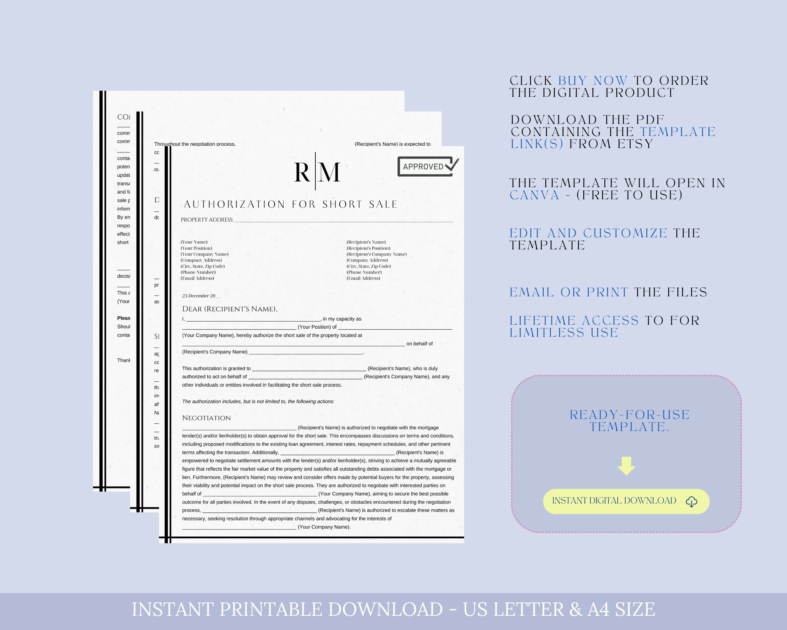 Authorization for Short Sale Letter, Short Sale Authorization, Property ...