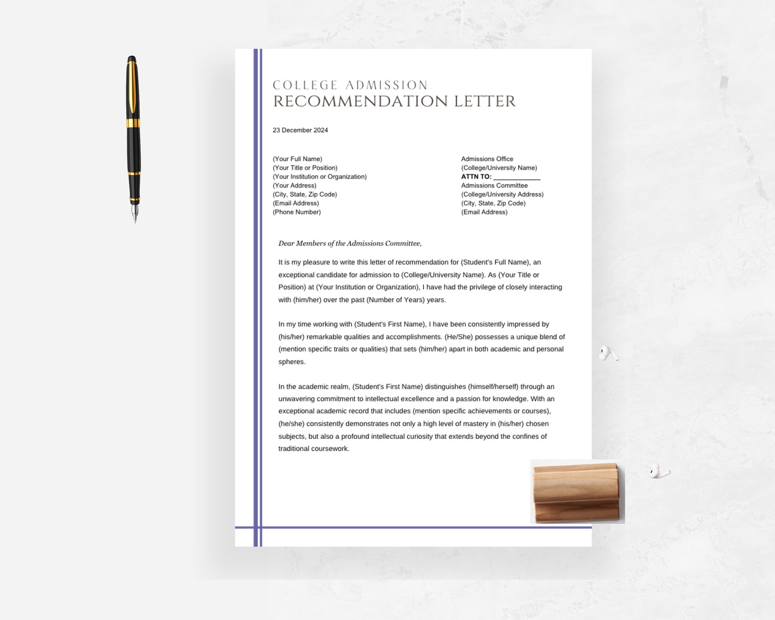 College Admission Recommendation Letter, University Recommendation ...