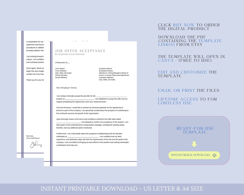 Acceptance of Job Offer Letter, General Job Offer Acceptance ...