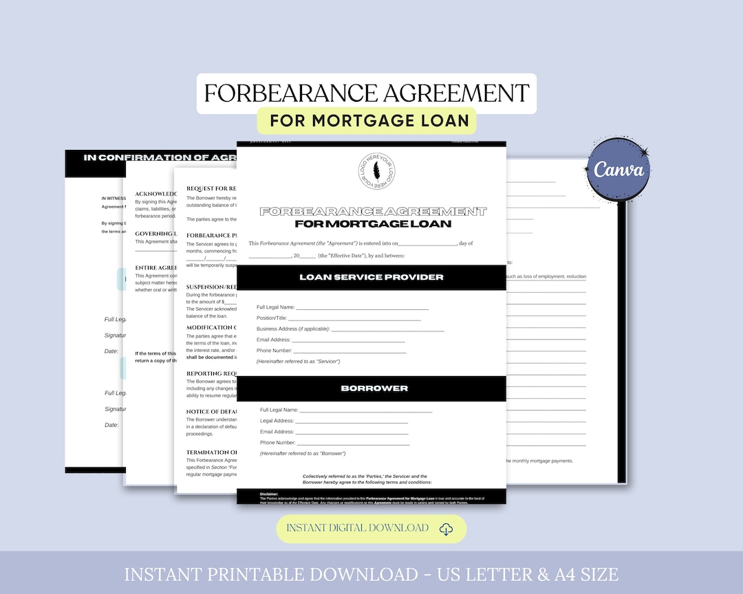 Forbearance Agreement for Mortgage Loan, Mortgage Forbearance, Mortgage ...
