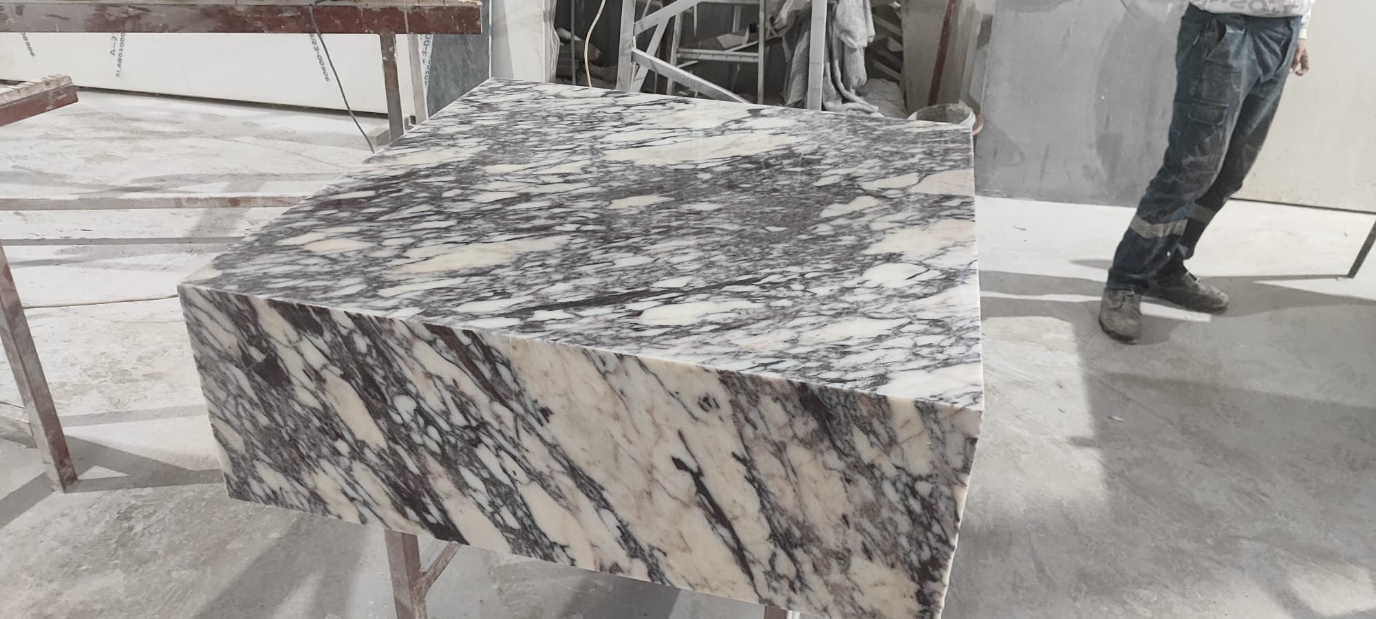 Calacatta Viola Marble Plinth Coffee Table: Custom Cube End Table - Etsy