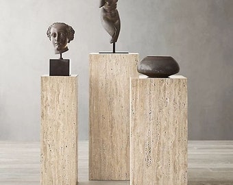Travertine Plinth,handmade Side Table, Freeshipping, End Table, Cube ...
