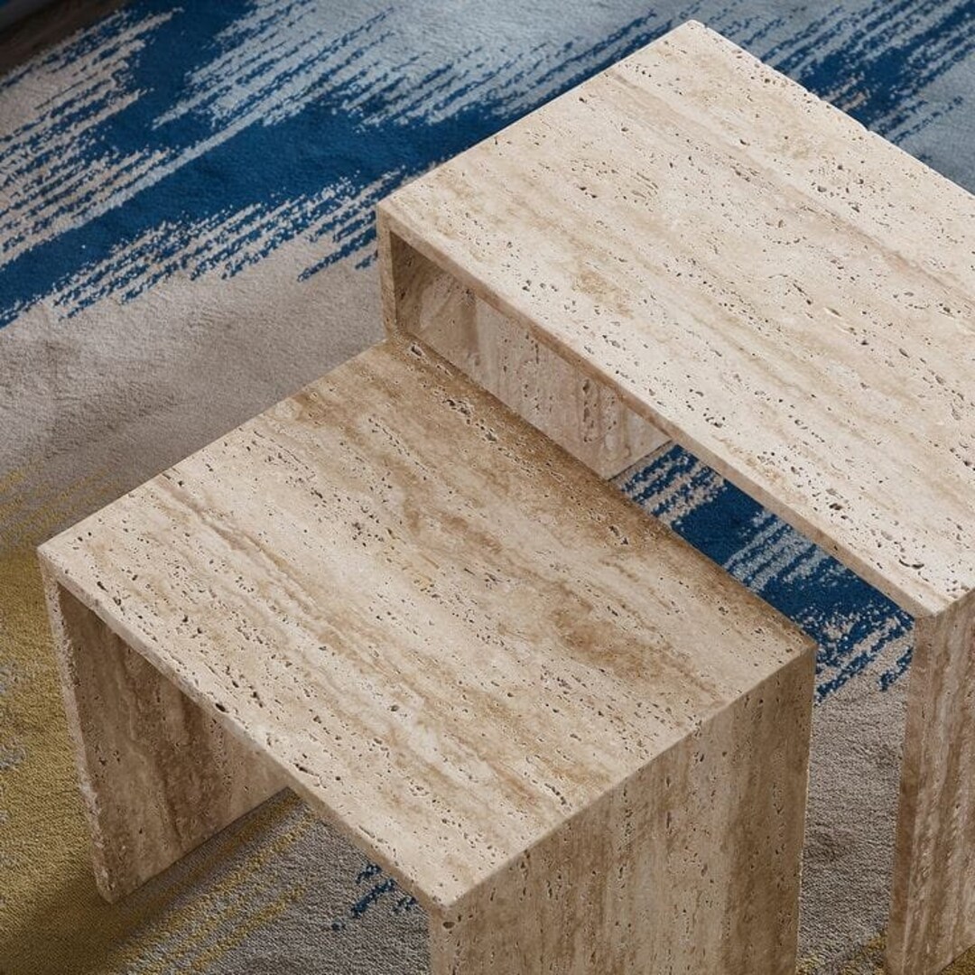 Travertine Marble Side Table , Marble Coffee Table, Marble End Table ...