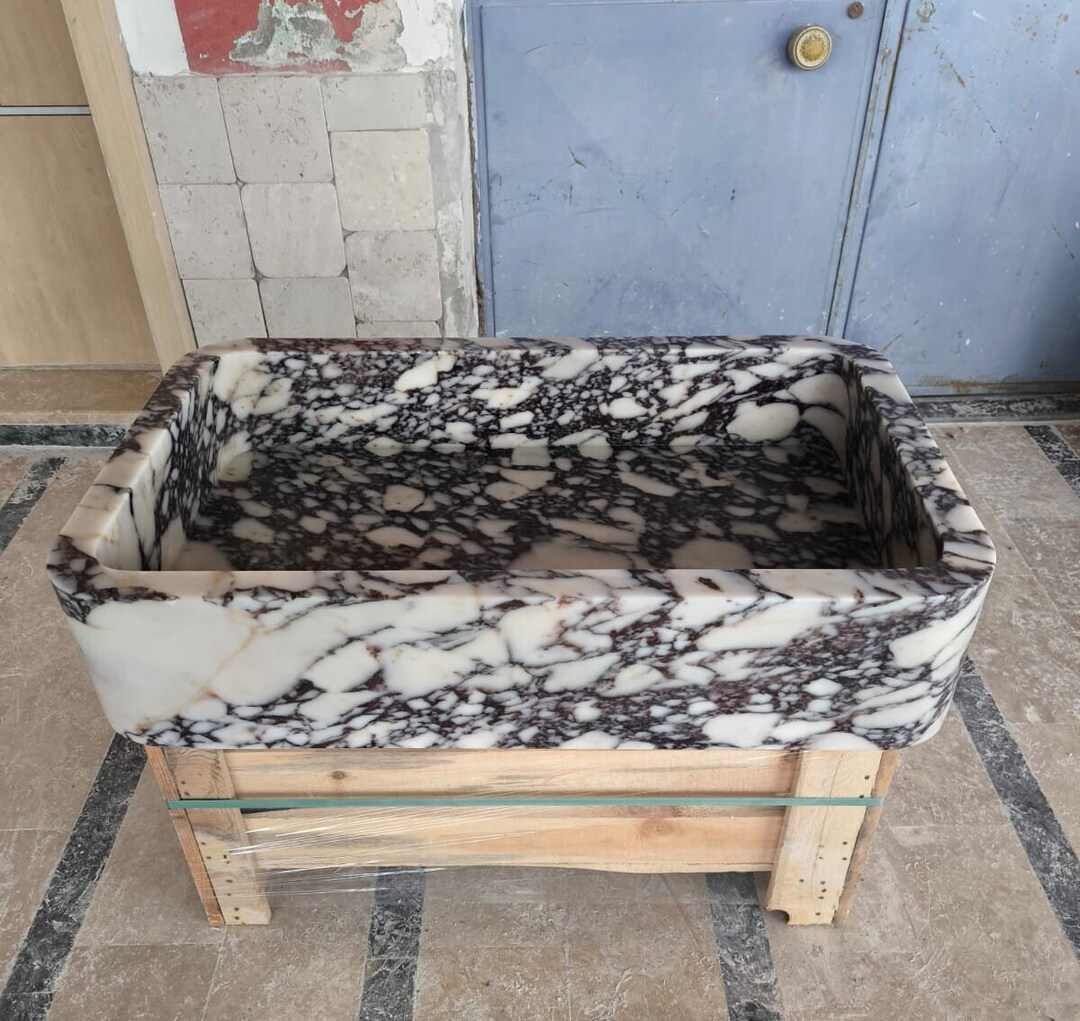 Calacatta Marble Sink, Marble Bathroom Sink Powder Room Sink Custom ...