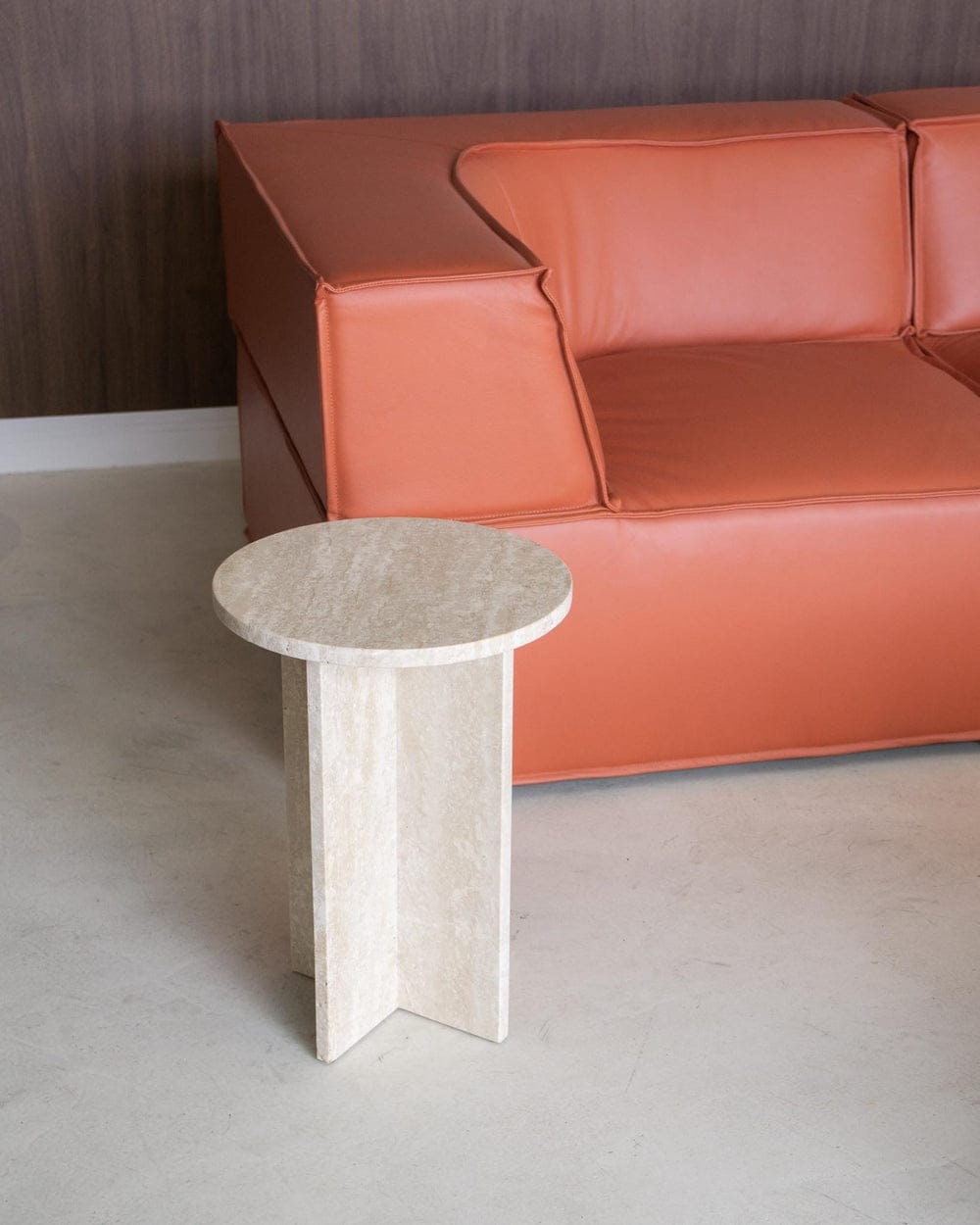 Franca Cream Travertine Marble Side Table, Custom Design Marble Plinth ...