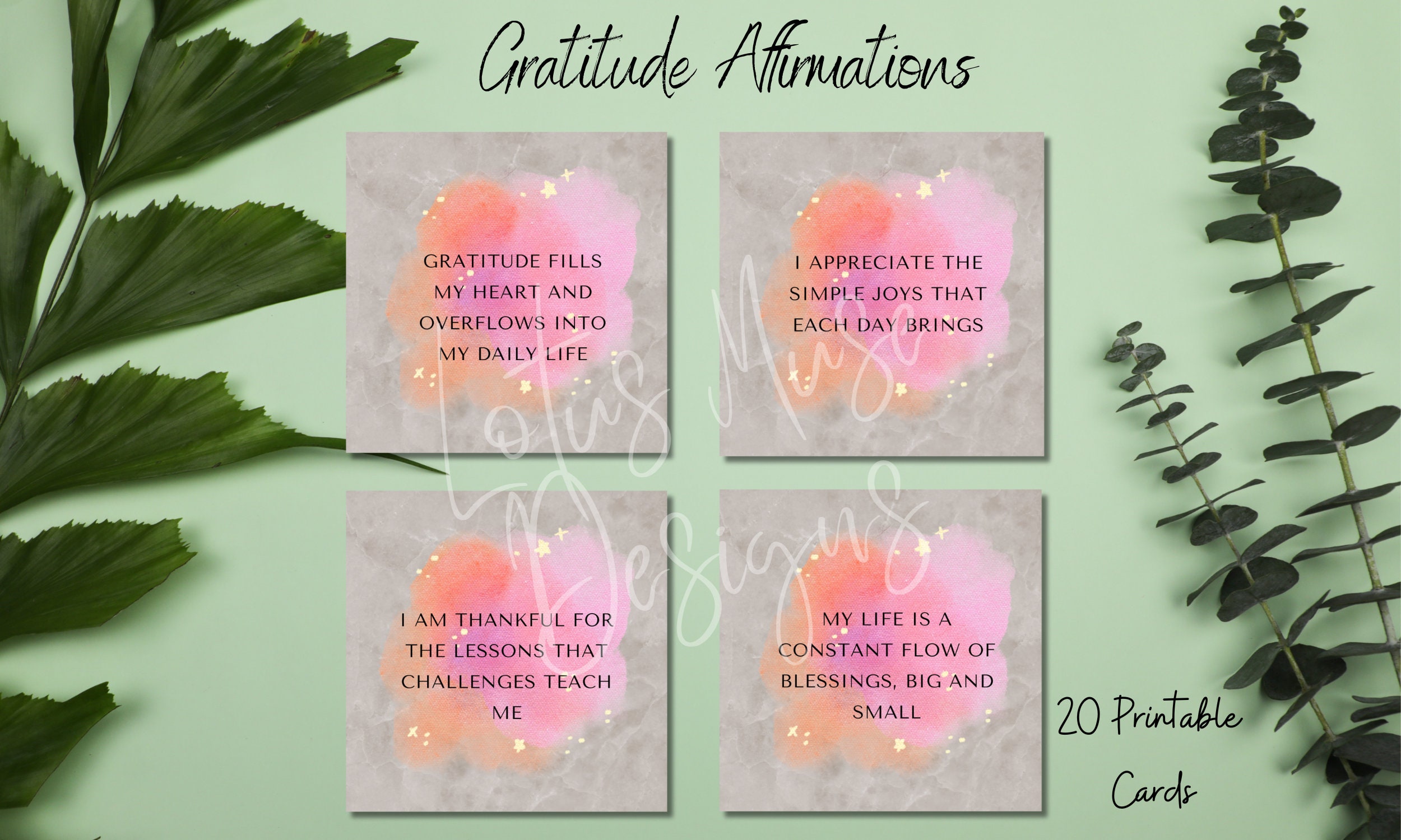 Gratitude Affirmation Cards, Gratitude Affirmation, Affirmation Cards ...