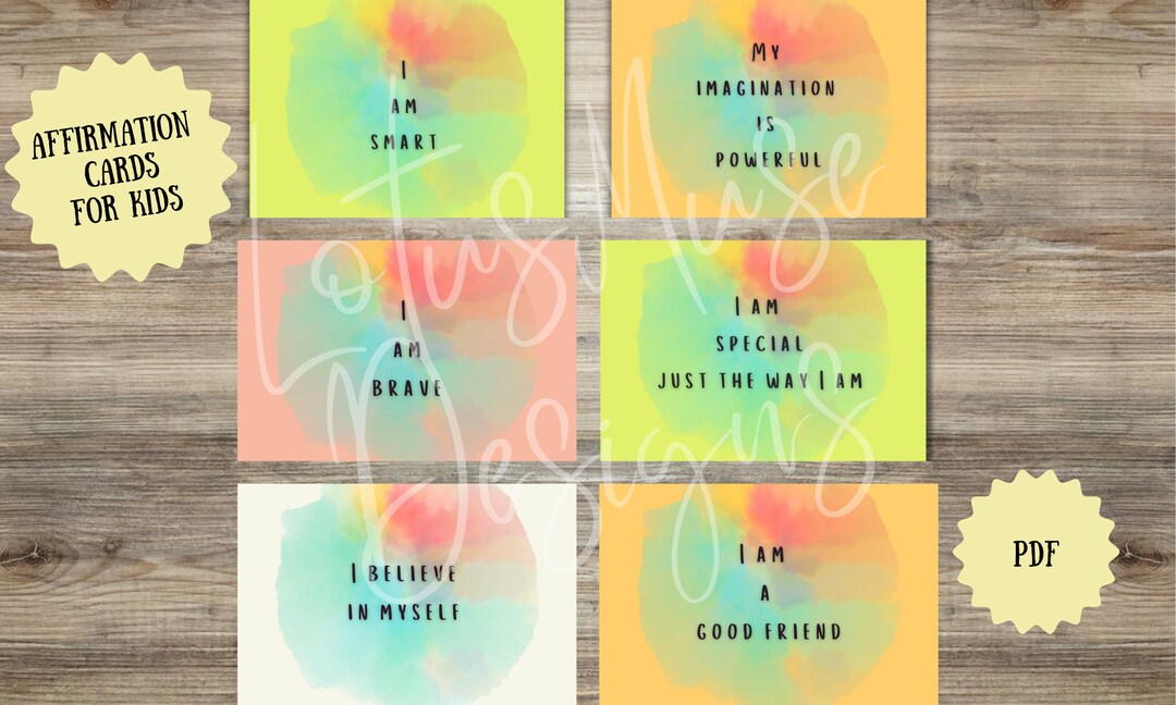 22 Printable Affirmation Cards for Kids, Affirmation Kids Cards ...