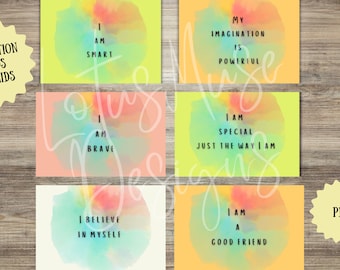 Printable Positive Affirmation Cards for Kids - Etsy