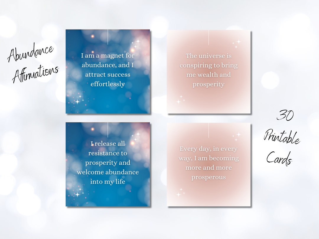 30 Abundance Affirmations, Abundance Affirmation Cards, Affirmation ...