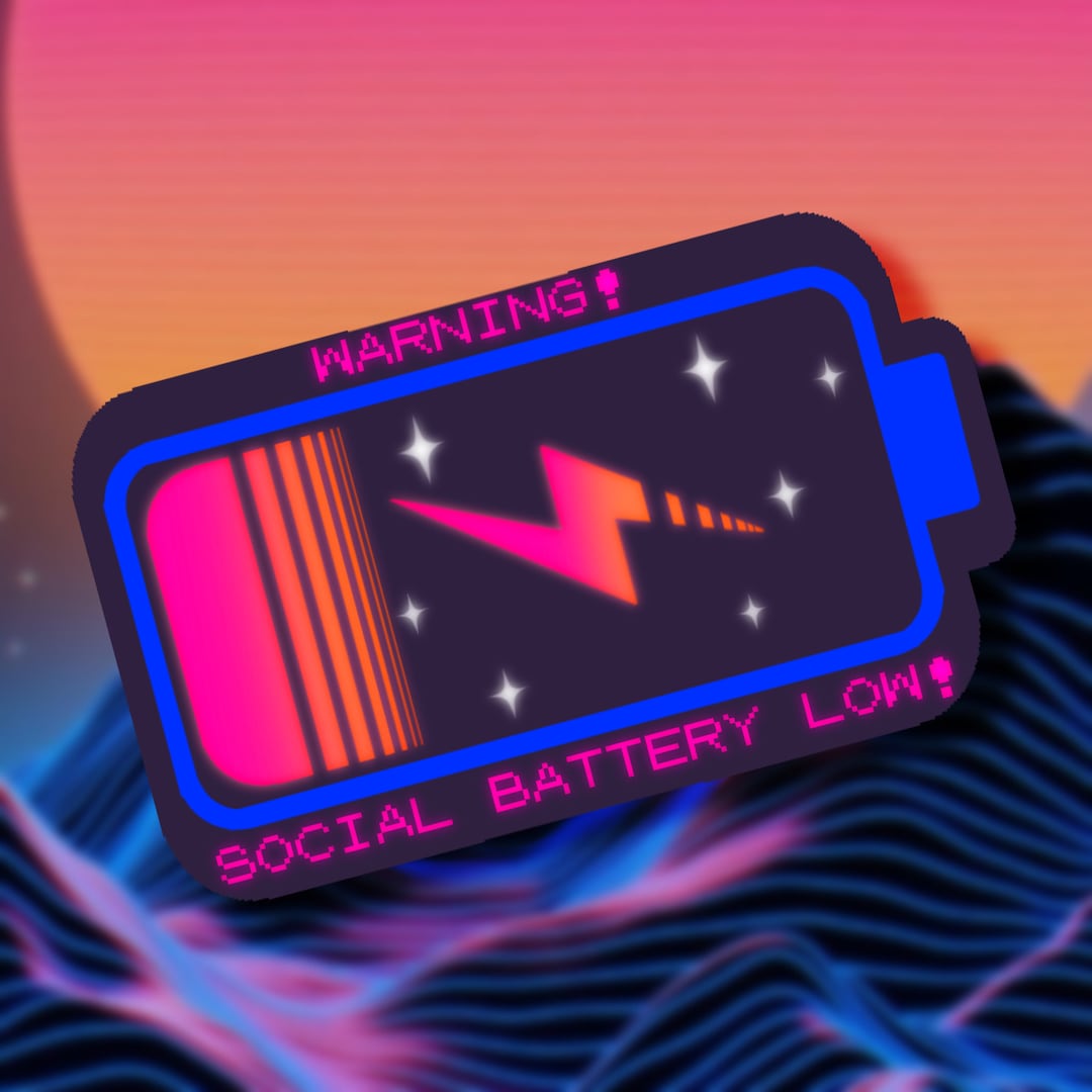 Social Battery Low - Sticker - Etsy