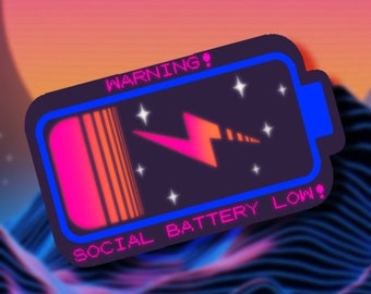 Low Social Battery Bun Sticker - Etsy