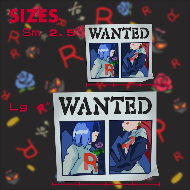 Wanted: Team Rocket Sticker - Pokemon - Etsy