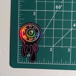 Neon Eyeball Drip Sticker - Etsy