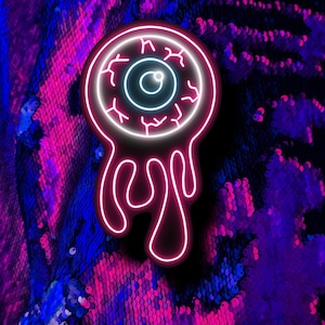 Neon Eyeball Drip Sticker - Etsy