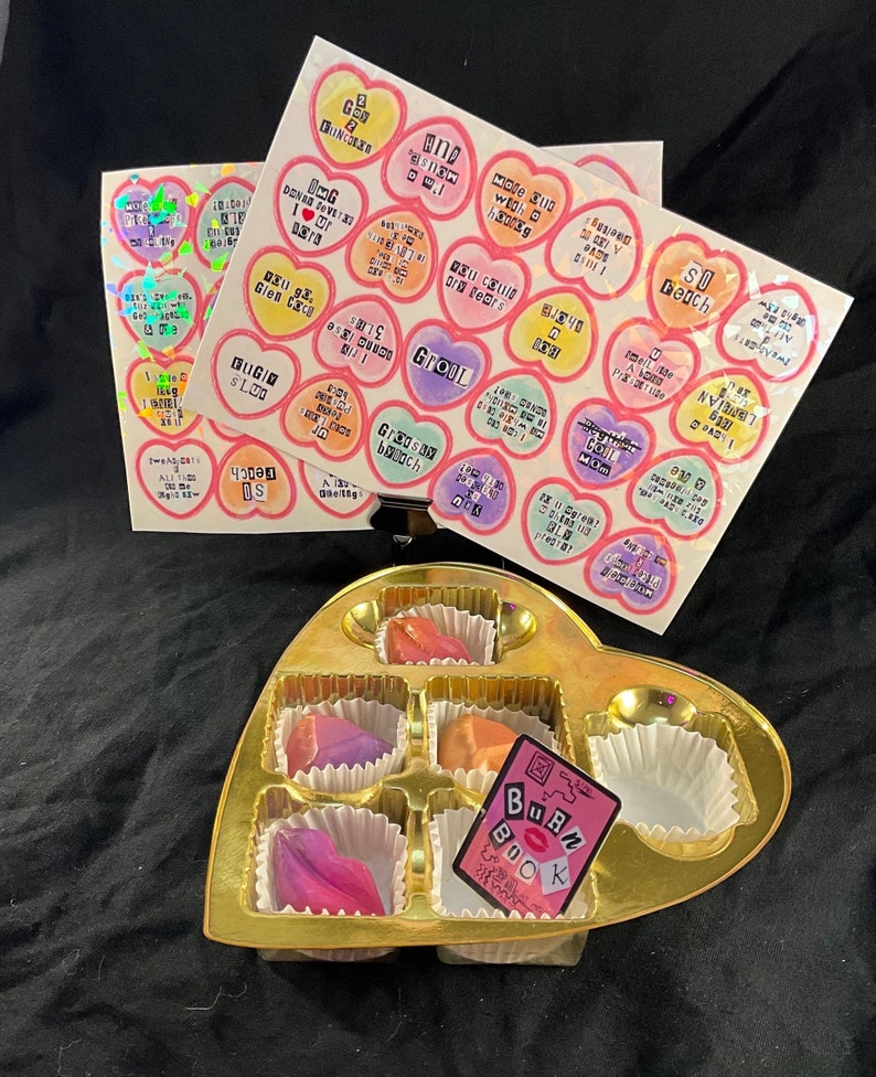 Mean Hearts Sticker Sheet - Mean Girls Conversation Hearts - Etsy
