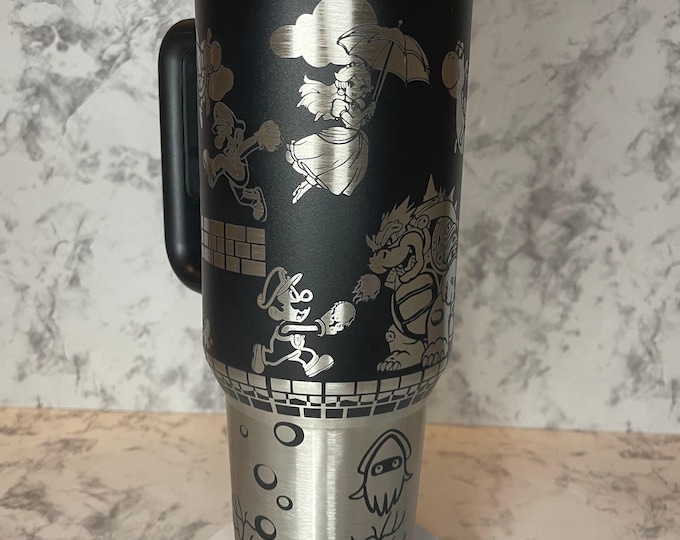 Super Mario Brothers Laser Engraved Stanley Styled Tumbler. - Etsy